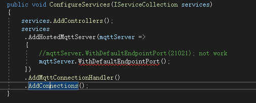 . net core3.1 changing the server port has no effect · Issue #905 · dotnet/MQTTnet · GitHub