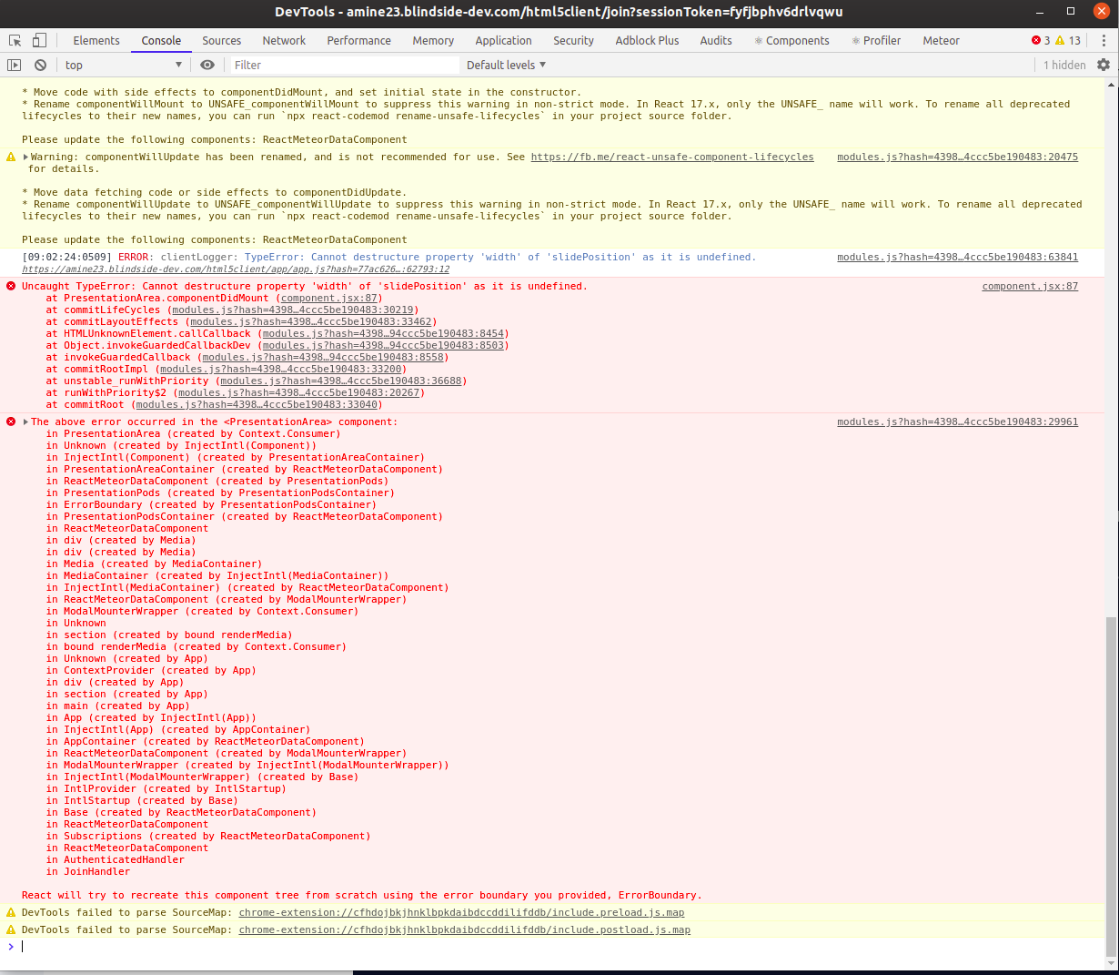Cannot destructure property 'width' of 'slidePosition' as it is ...