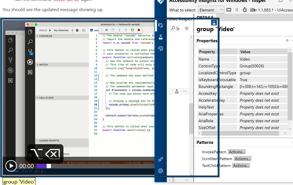 A11y_code.visualstudio.com_APIGetStarted _YourFirstExtension_ScreenReader: Same name(label) or ...