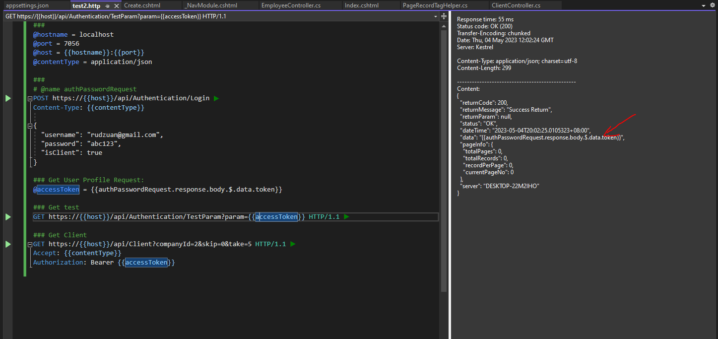 Response Result pass to Variable Not Work on Visual Studio 2022 · Issue ...