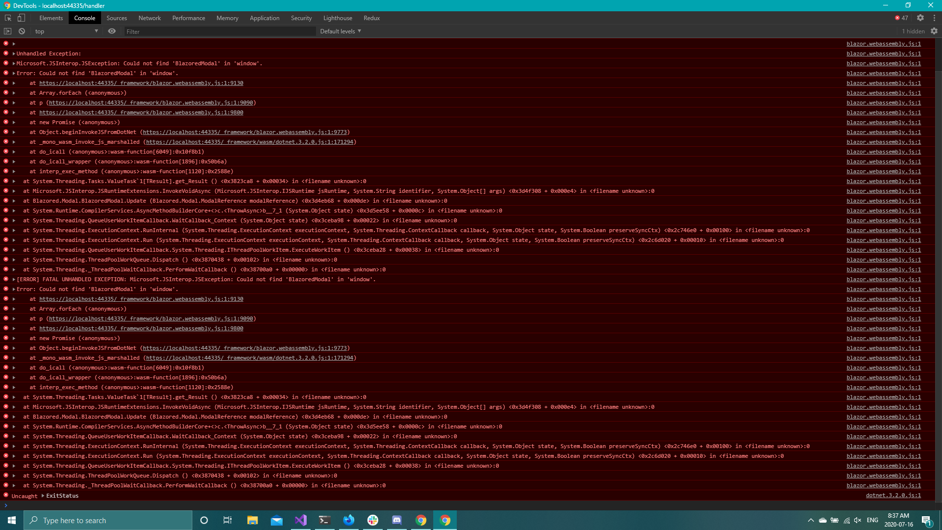 [Bug] Showing the modal throws an unhandled error has occurred (version 5.0.1) · Issue #196 ...