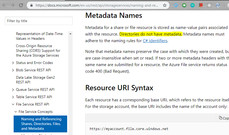 Article About File Service Concepts States That Directories Do Not Have Metadata · Issue 20283 