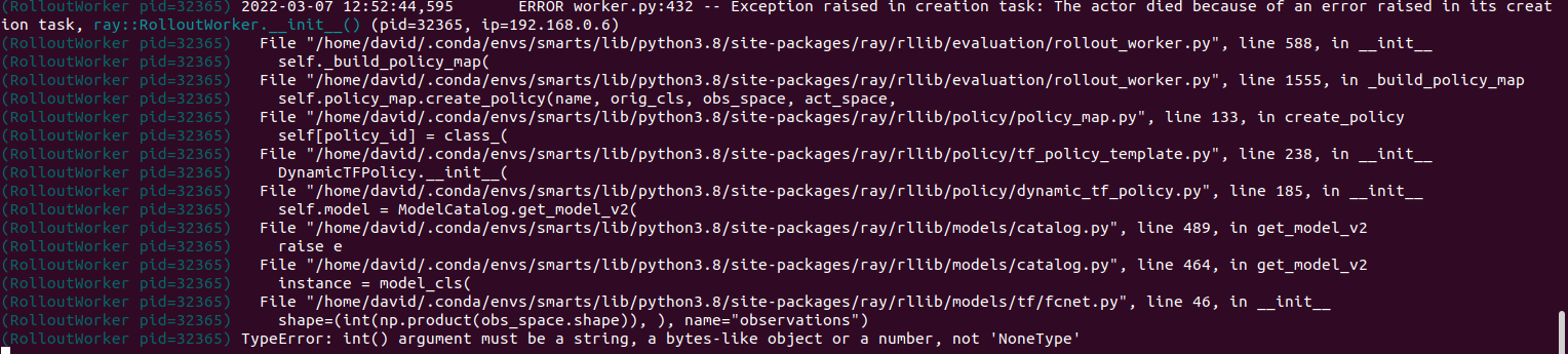 Failed to run rllib training · Issue #1320 · huawei-noah/SMARTS · GitHub