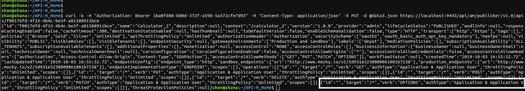Issue found when adding options as a Http Resource by using REST API ...