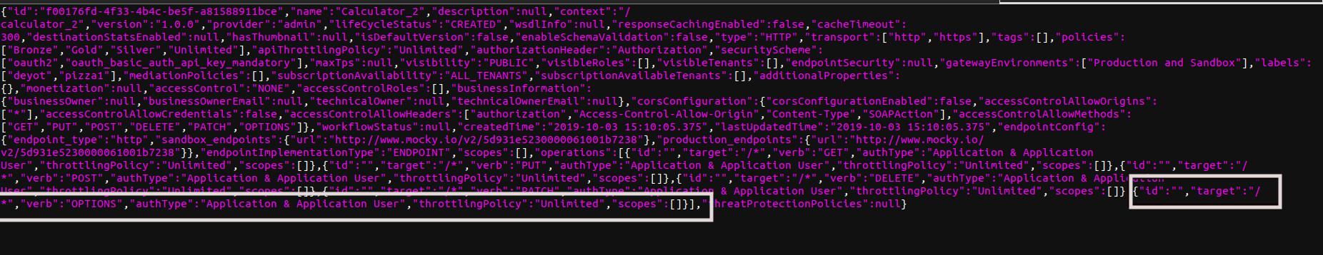 Issue found when adding options as a Http Resource by using REST API ...