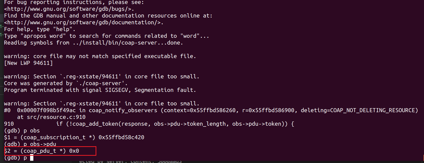 ./coap-server segfault · Issue #970 · obgm/libcoap · GitHub