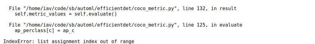 "list assignment index out of range" when eval trained model · Issue #718 · google/automl · GitHub