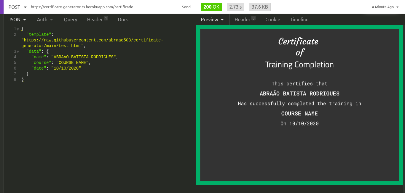 GitHub - abraao503/certificate-generator: Serviço web para geração de ...