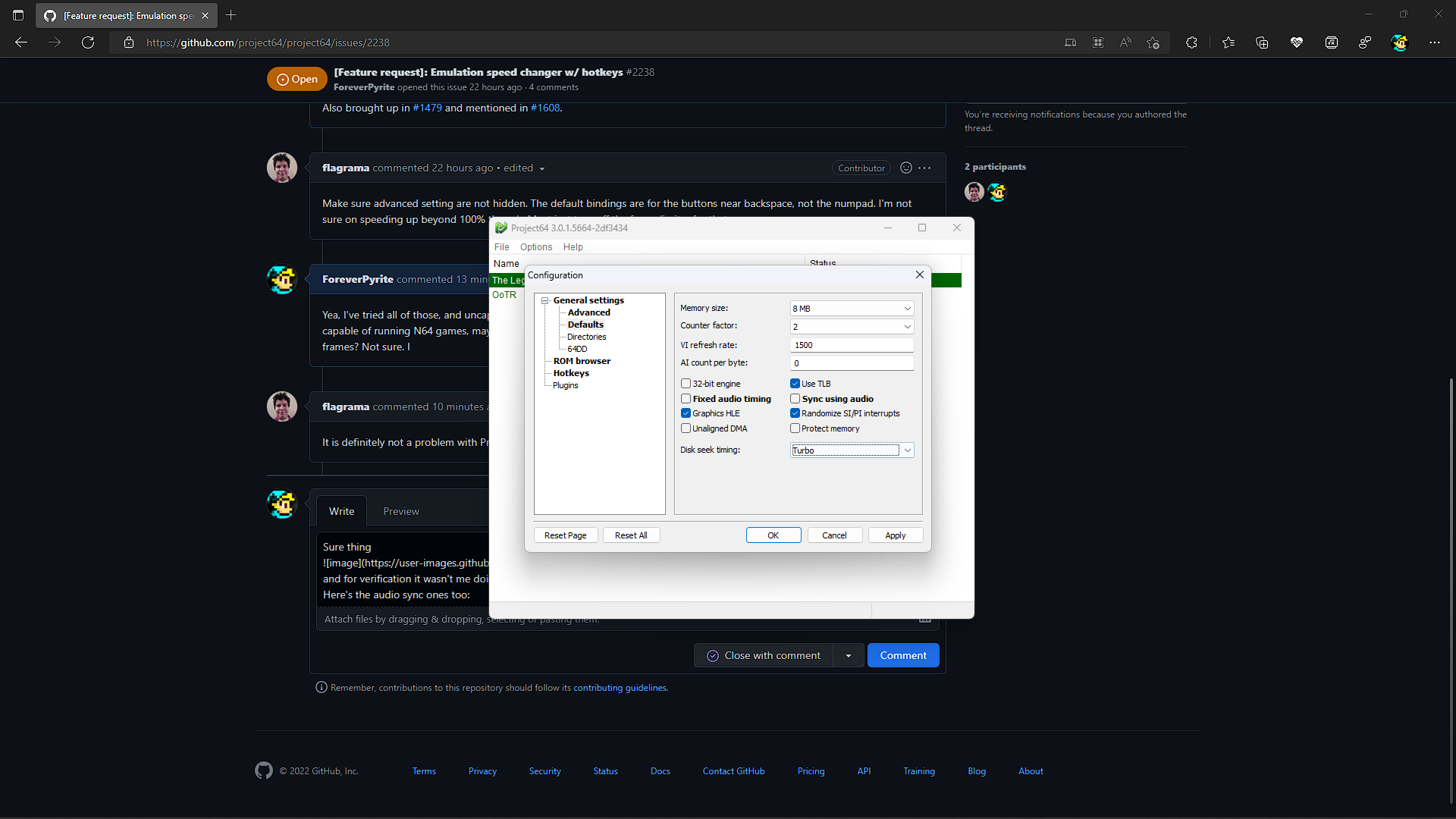 [Feature request]: Emulation speed changer w/ hotkeys · Issue #2238 · project64/project64 · GitHub