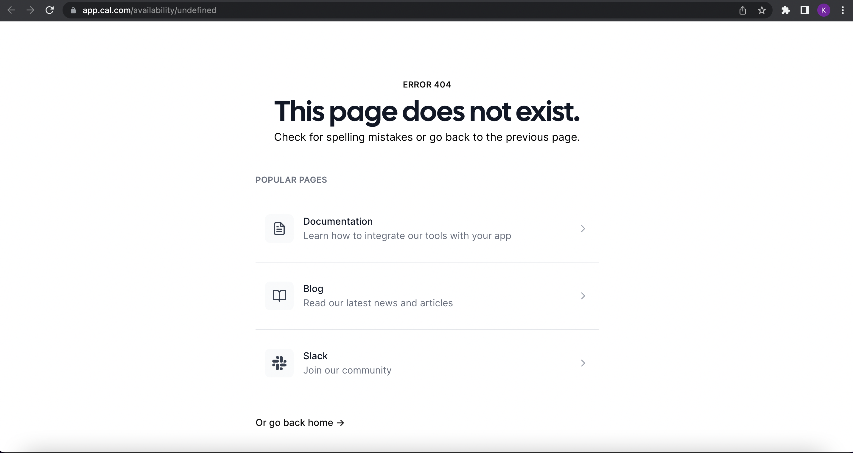 Individual Calendar Availability Leads to a 404 · Issue #4714 · calcom/cal.com · GitHub