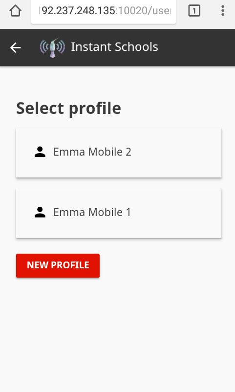 Suggestion: Options on Profile selection page (Exit vs. Back arrow ...