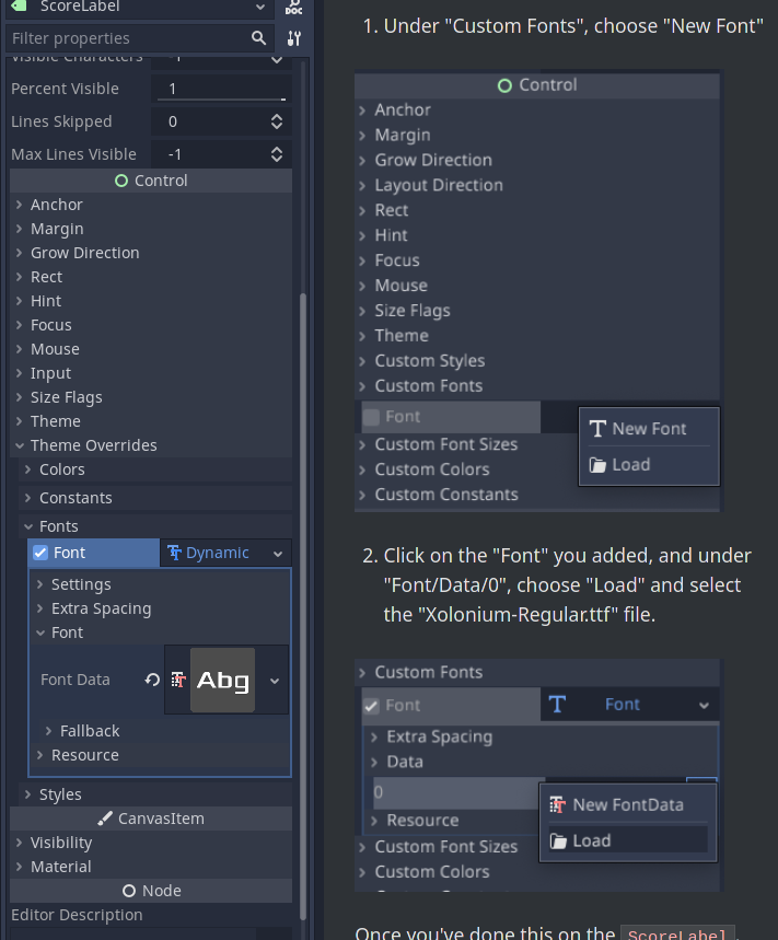 "First 2D Game" tutorial has outdated font workflow · Issue #5584 · godotengine/godot-docs · GitHub