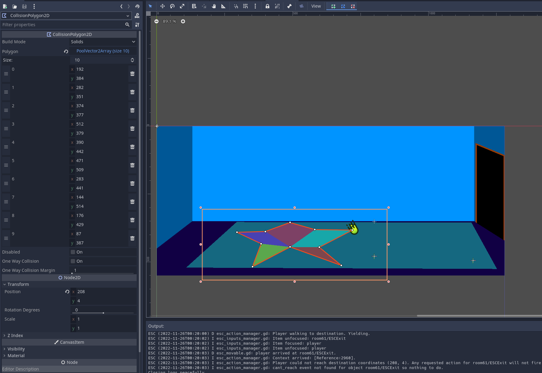 ESCExit nodes with collision polygons don't work correctly · Issue #324 · godot-escoria/escoria ...