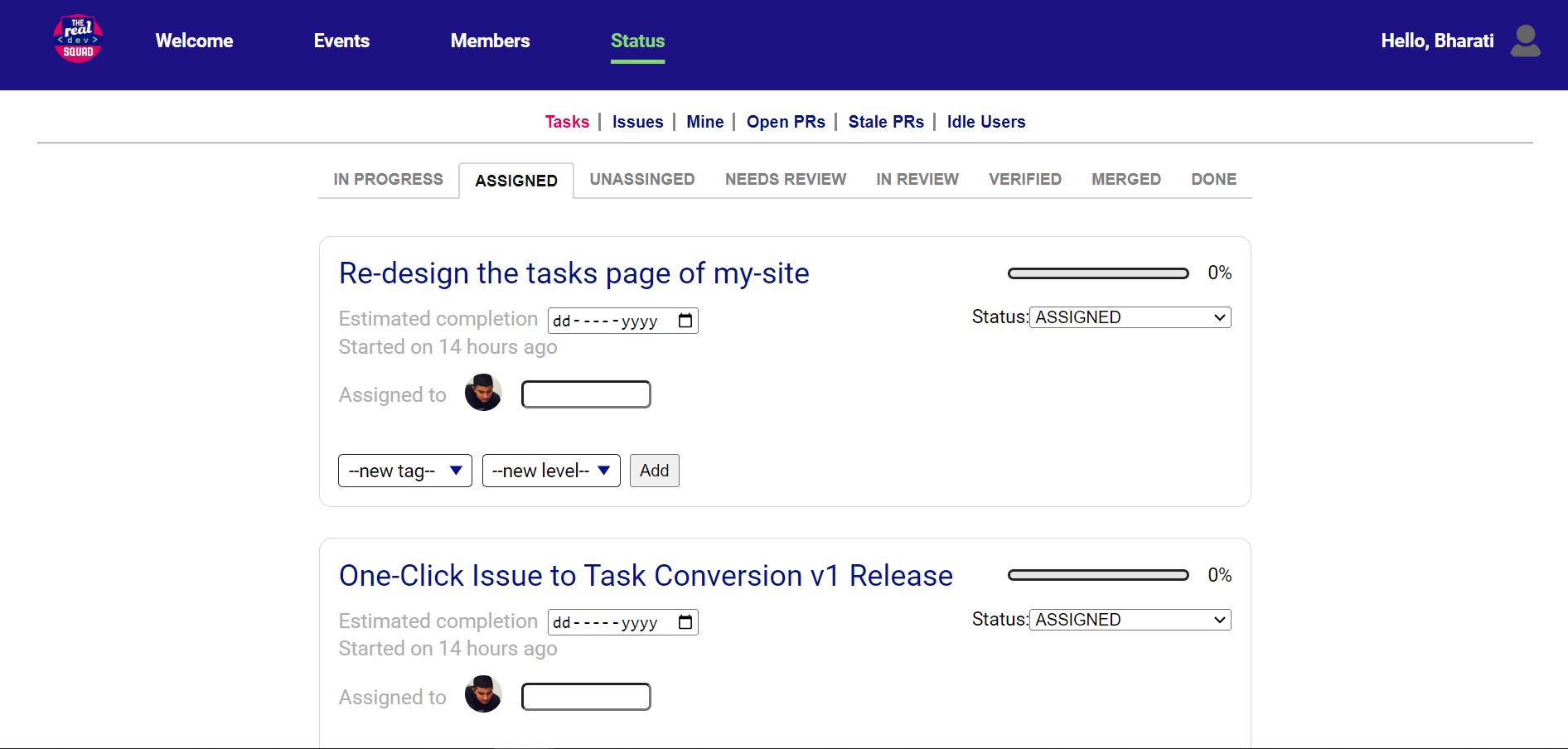 Refactor Show Task Assignee Name In User Select · Issue 758 · Real Dev Squad Website Status