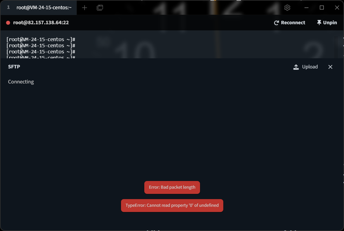 Please help me, can't use sftp · Issue #5113 · Eugeny/tabby · GitHub