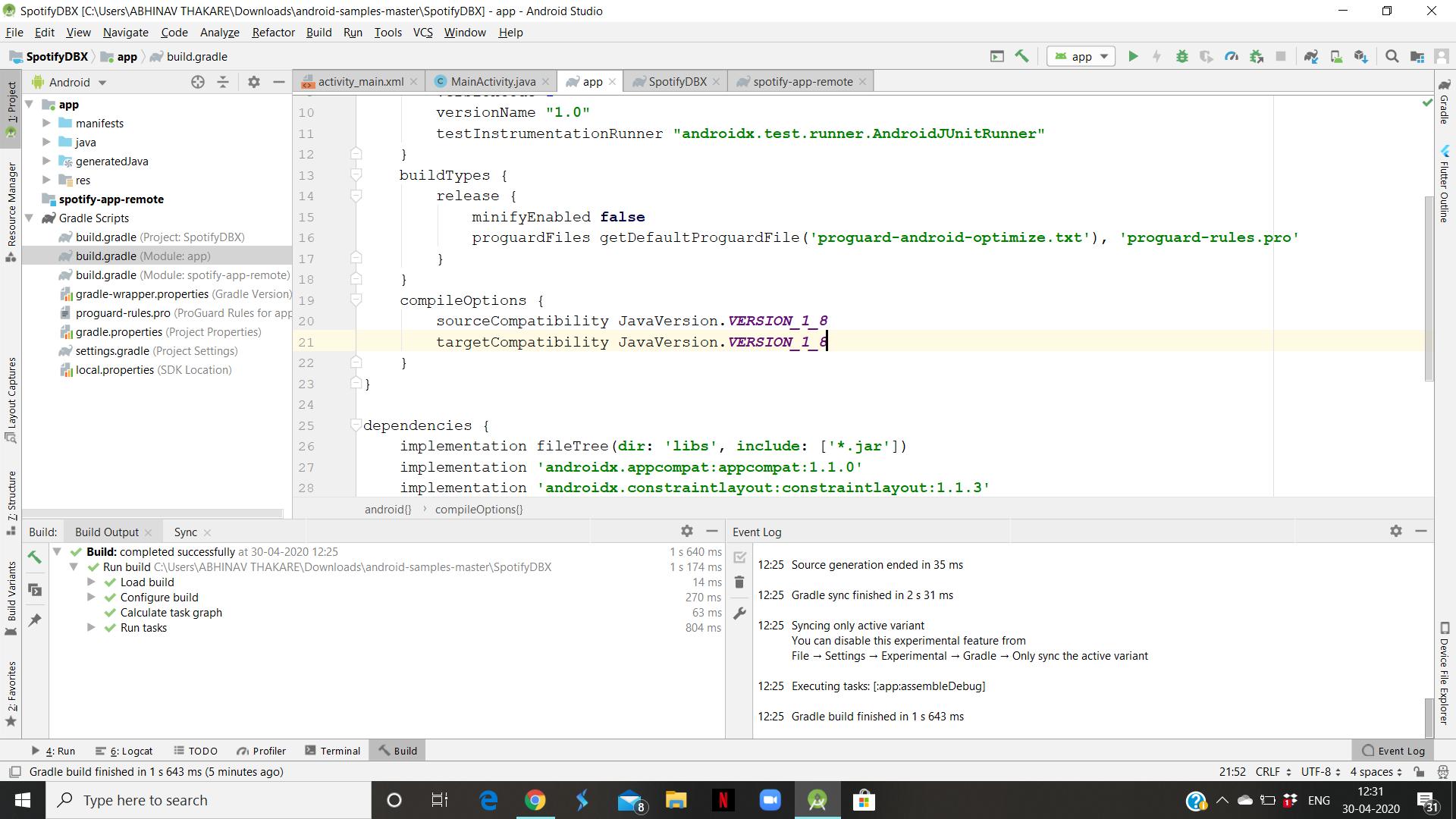 BootstrapMethodError even after changing JAVA Version to 8 · Issue #245 · spotify/android-sdk ...
