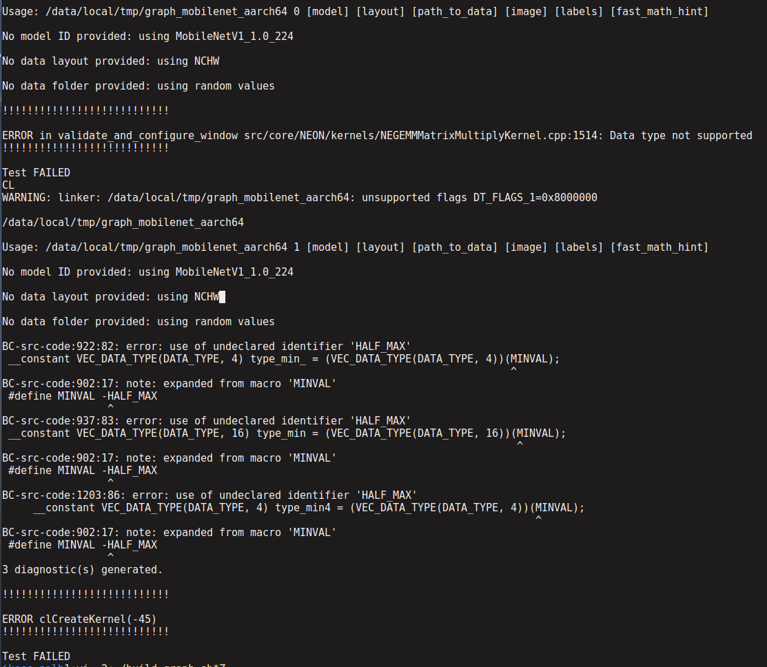How to change DataType in examples? · Issue #316 · ARM-software/ComputeLibrary · GitHub