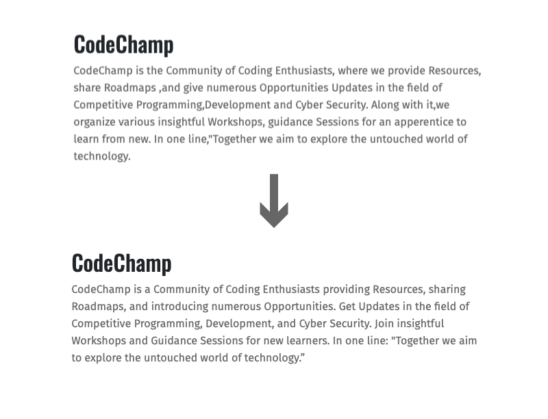Rewording of CodeChamp description on home page · Issue #139 · DeveloperAshish8/CodeChamp-s ...