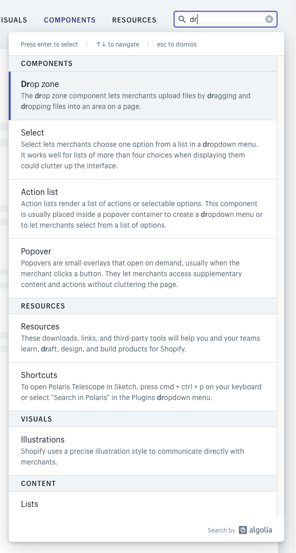 V2 Components Searchable In V1 Docs · Issue 284 · Shopify Polaris · Github