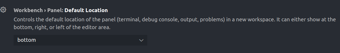 Terminal Always Shows At The Right Side Vscode Ignores Settings · Issue 159585 · Microsoft 