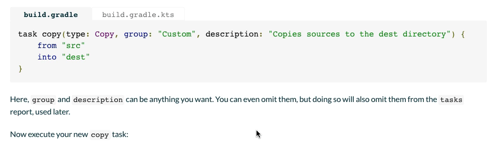Browser UI component for displaying DSL snippets in both Groovy and Kotlin · Issue #812 · gradle ...
