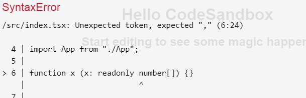 Cra And Typescript Readonly · Issue 3316 · Codesandboxcodesandbox 