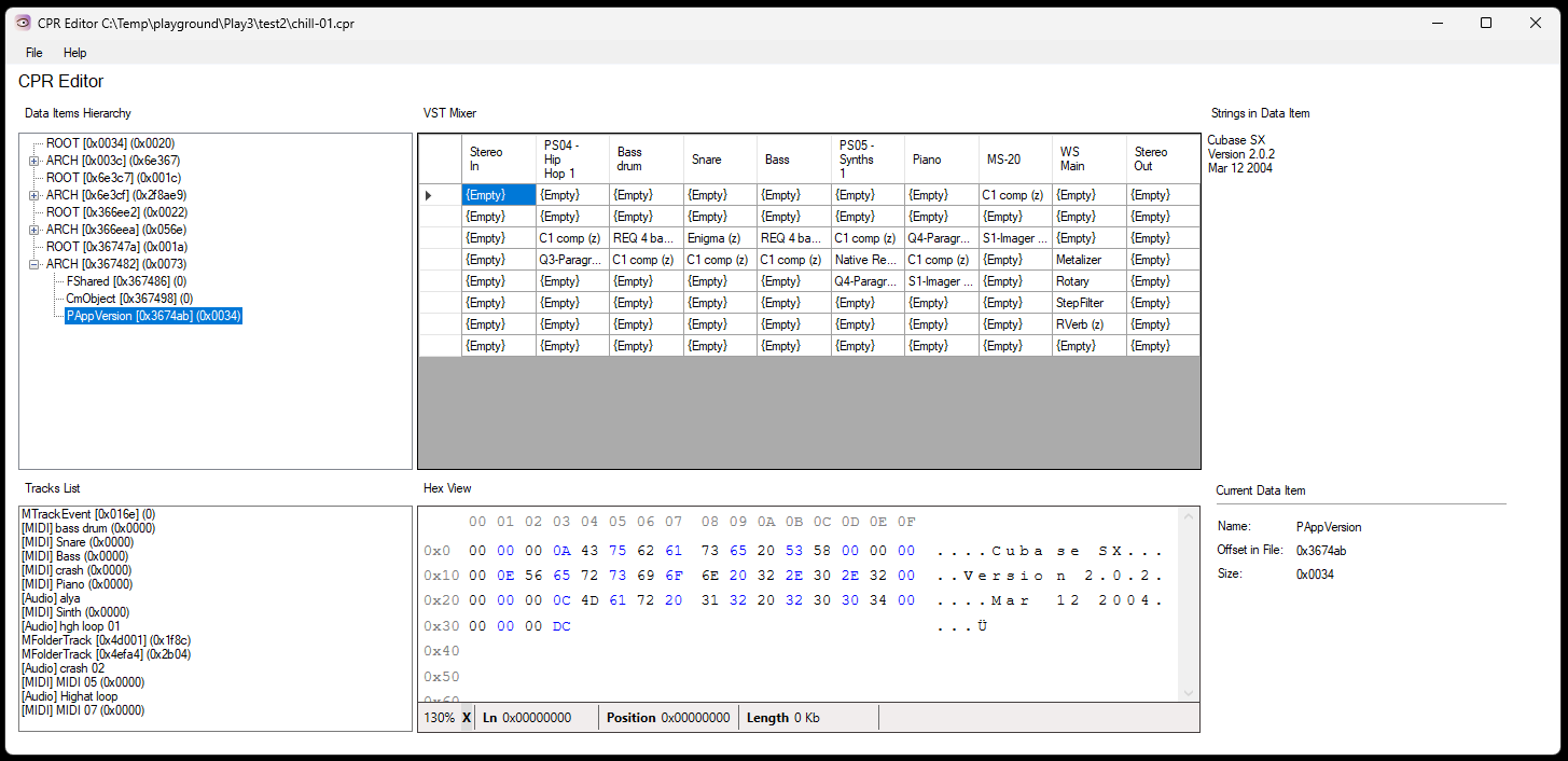Github Omeriko9cubase Project File Reverse Engineering Cubase Project File Viewer And Editor 0904
