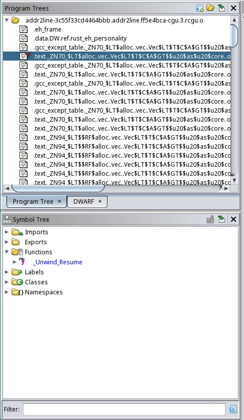 Missing functions in the Symbol Tree View when opening a (Rust) ELF object file · Issue #4515 ...