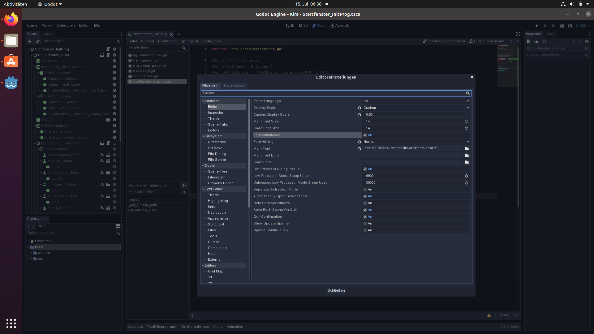 Editor fonts in the script editor's script list are less crisp since 3.3 when using editor scale ...