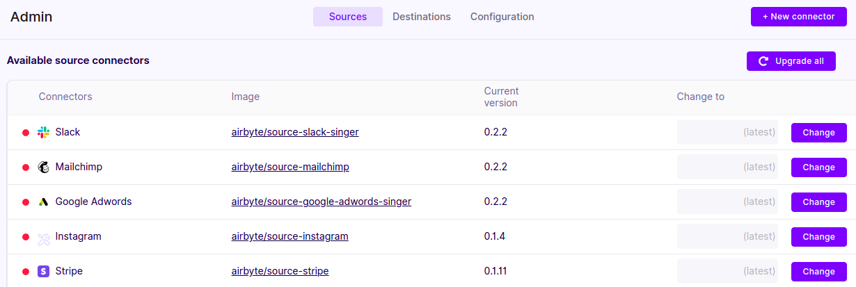 Upgrade All fails when Connector doesn't exist in the GitHub index · Issue #3954 · airbytehq ...
