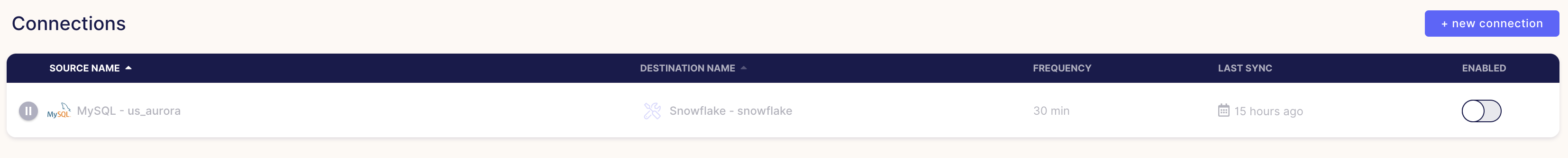 Connection Setting Page (connection name, timeout per connection, notification per connection ...