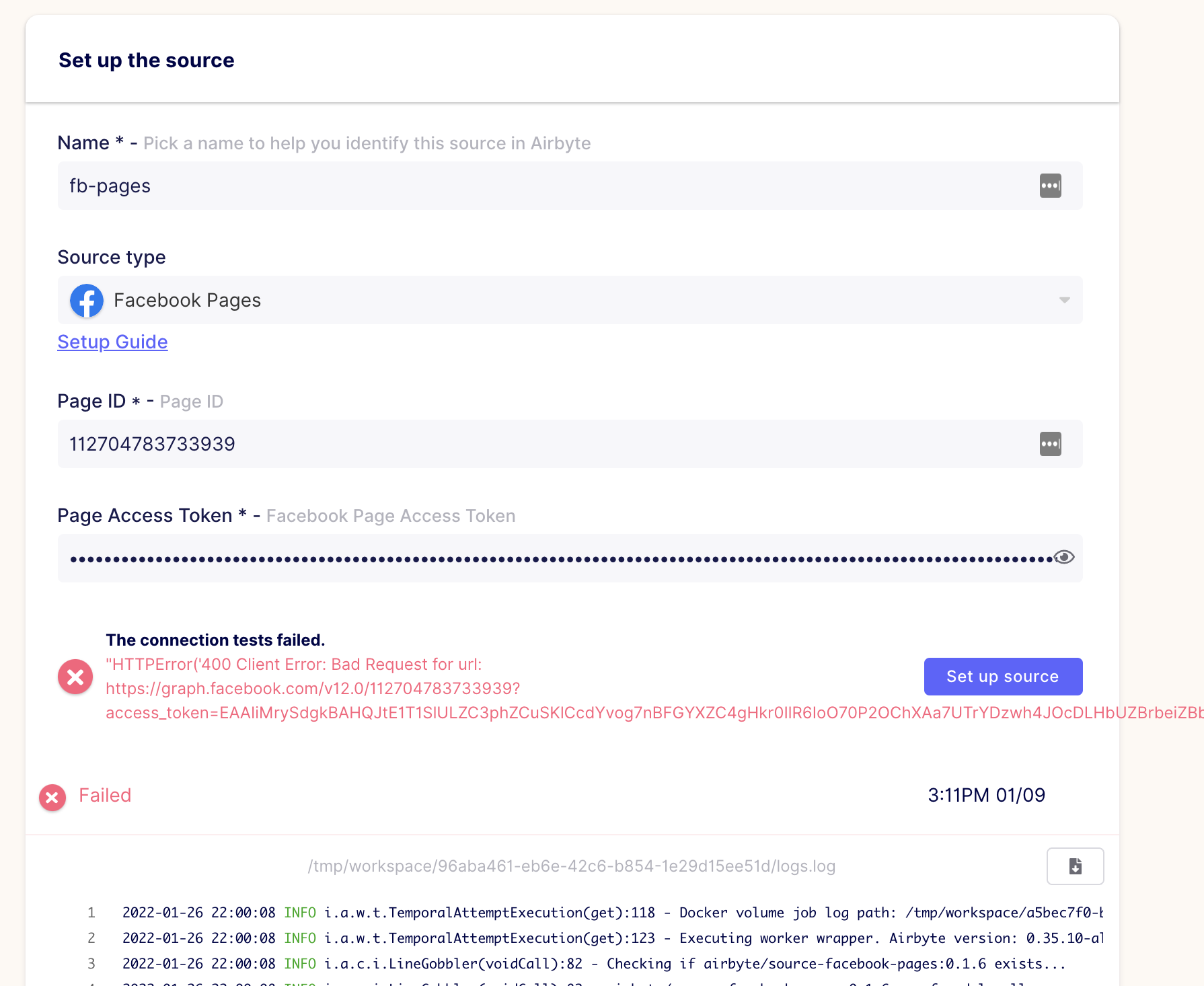 Source Facebook Pages: problem creating new source + printing access_token · Issue #9827 ...