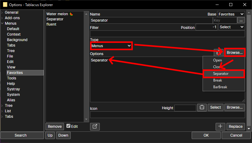 Question: add separator · Issue #582 · tablacus/TablacusExplorer · GitHub