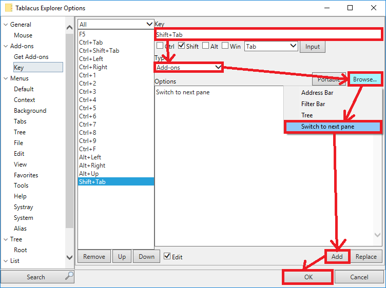 Shortcut to Jump from Pane to Pane + ShortCuts Section in Settings or ...