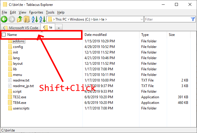Sort By Name Regardless of Shortcut? · Issue #109 · tablacus/TablacusExplorerAddons · GitHub