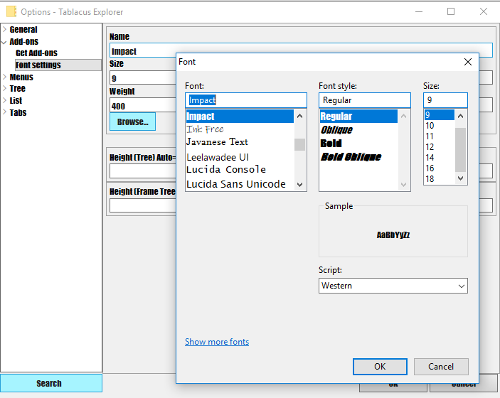 Different font sizes in tabs · Issue #294 · tablacus/TablacusExplorer · GitHub