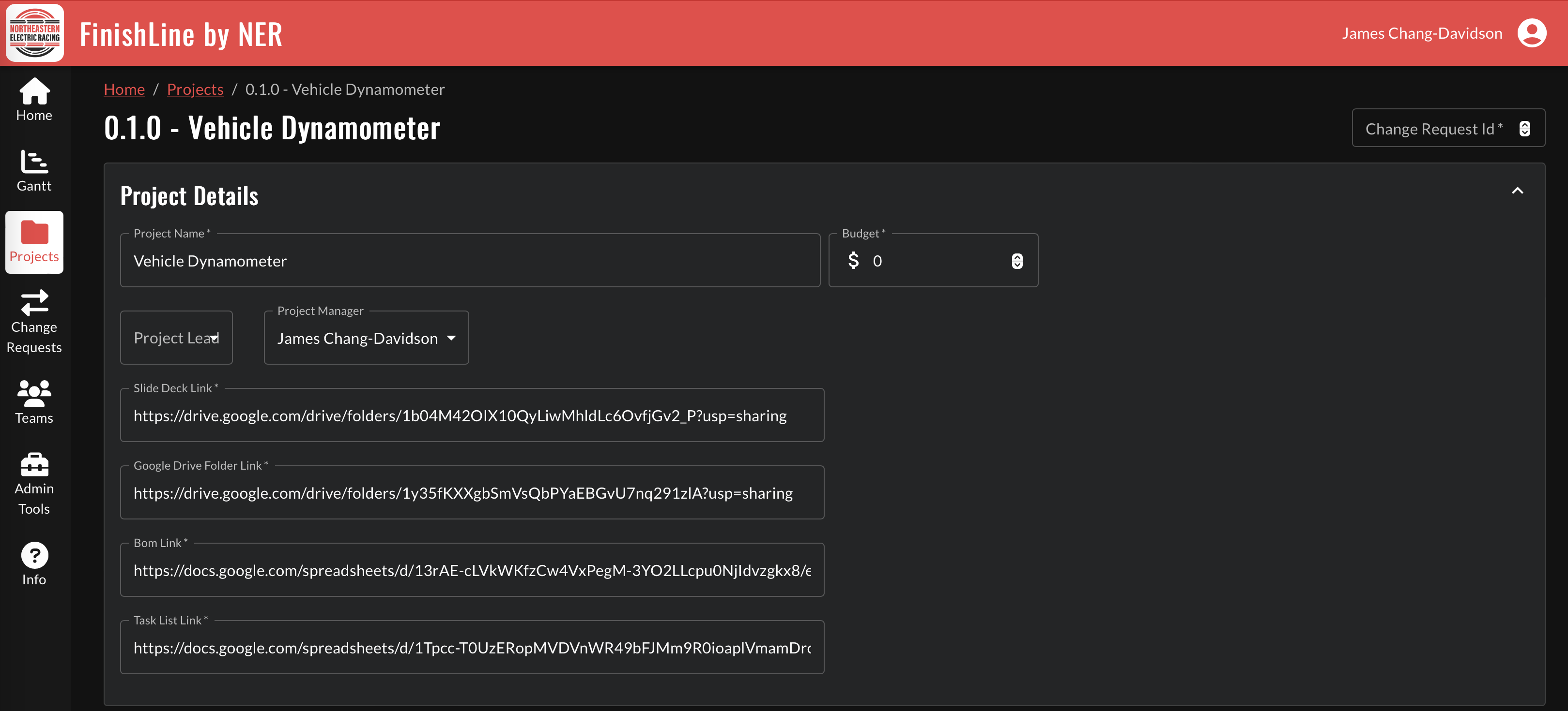 Projects - Improve Layout of Form Fields · Issue #899 · Northeastern-Electric-Racing/FinishLine ...