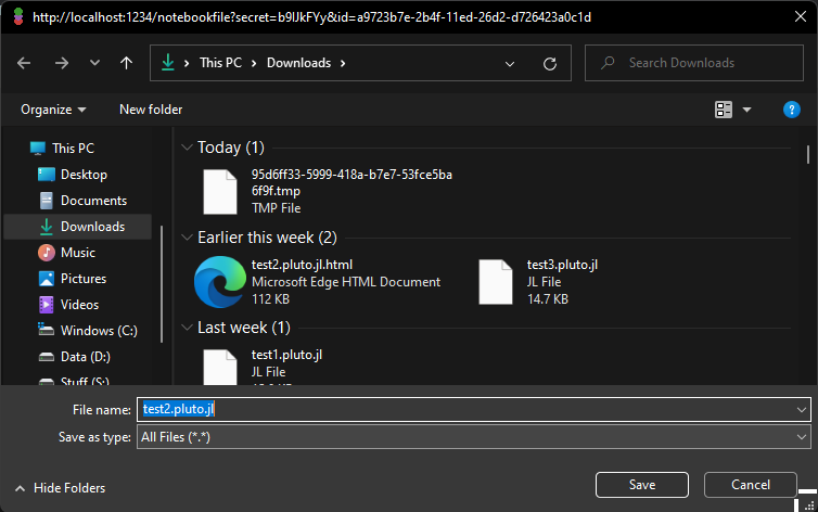 [Bug]: Can change filetype when exporting · Issue #20 · JuliaPluto/PlutoDesktop · GitHub