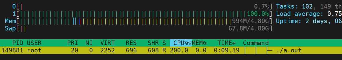 one cpu full, but show 200% ? · Issue #1204 · htop-dev/htop · GitHub