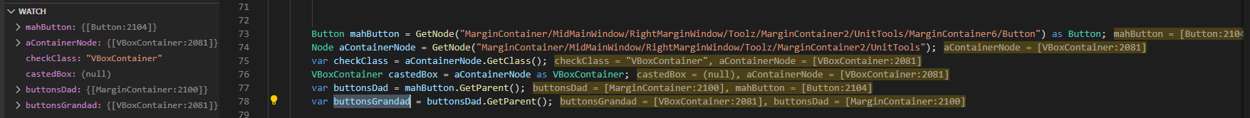 C# Casting Node to VBoxContainer fails (also GetNode() returns null on a valid path, fails to ...