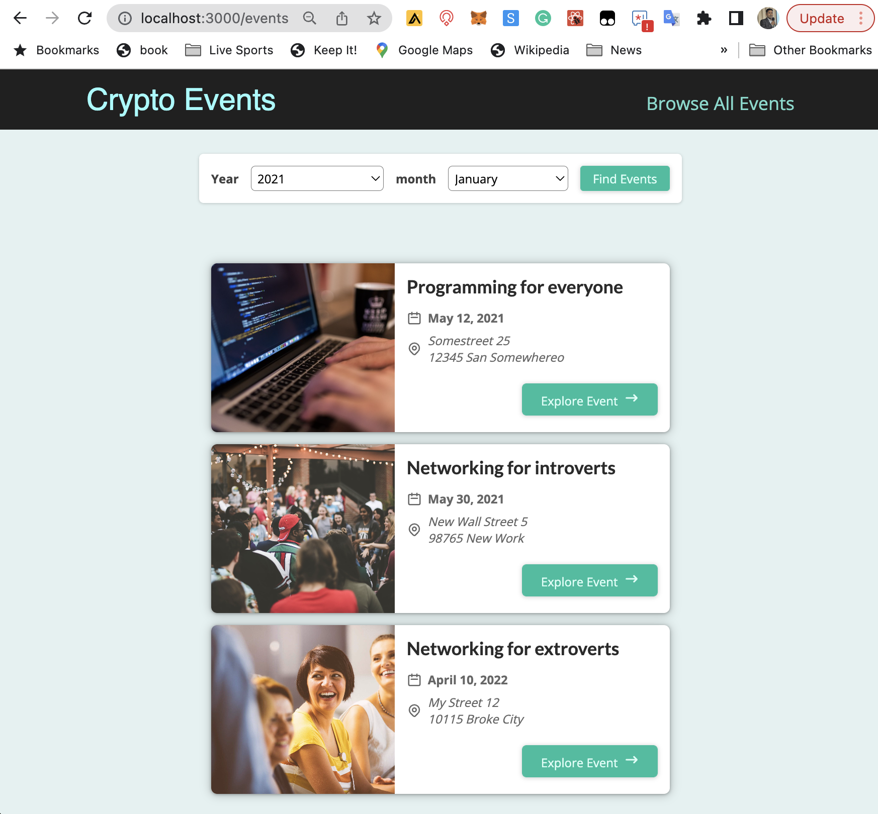 GitHub - aeropriest/CryptoEvents: NextJs project showing crypto events