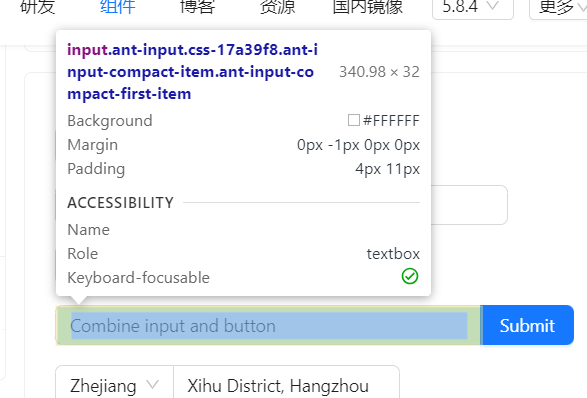 Input.Search 中 Button 比 Input 下边框布局突出半个像素 · Issue #44427 · ant-design/ant-design · GitHub