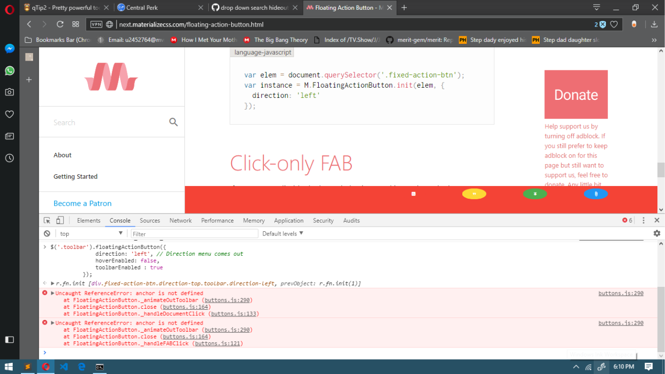 FAB Toolbar isn't working anymore. · Issue #5603 · Dogfalo/materialize · GitHub