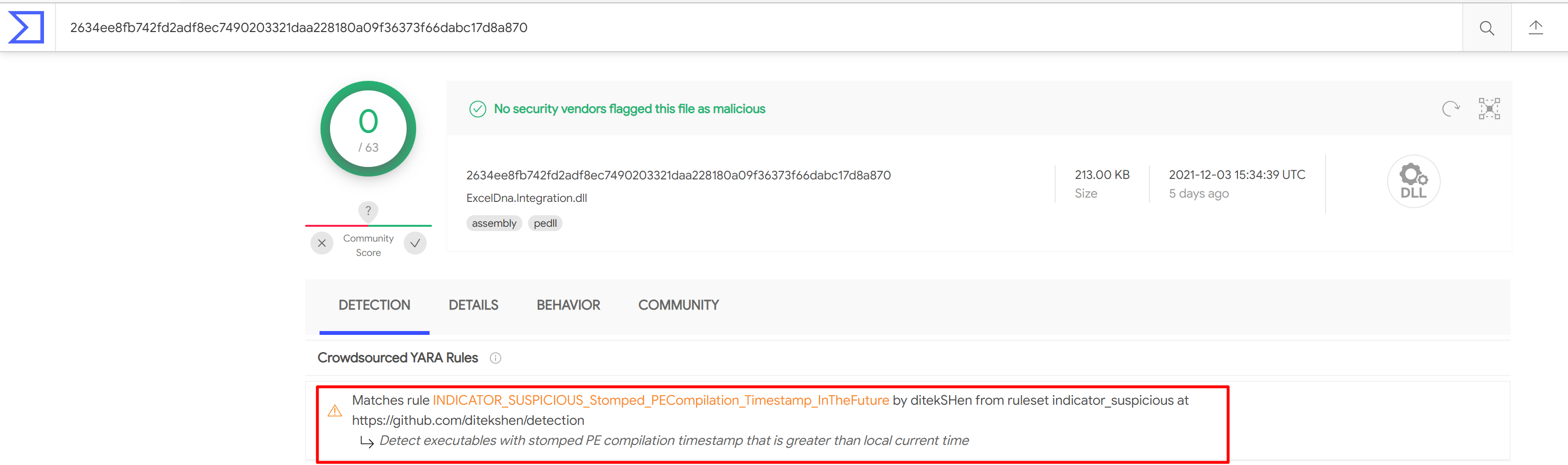 ExcelDNA.Integration 1.5.1-rc3 - "stomped PECompilation timestamp" warning by VirusTotal · Issue ...