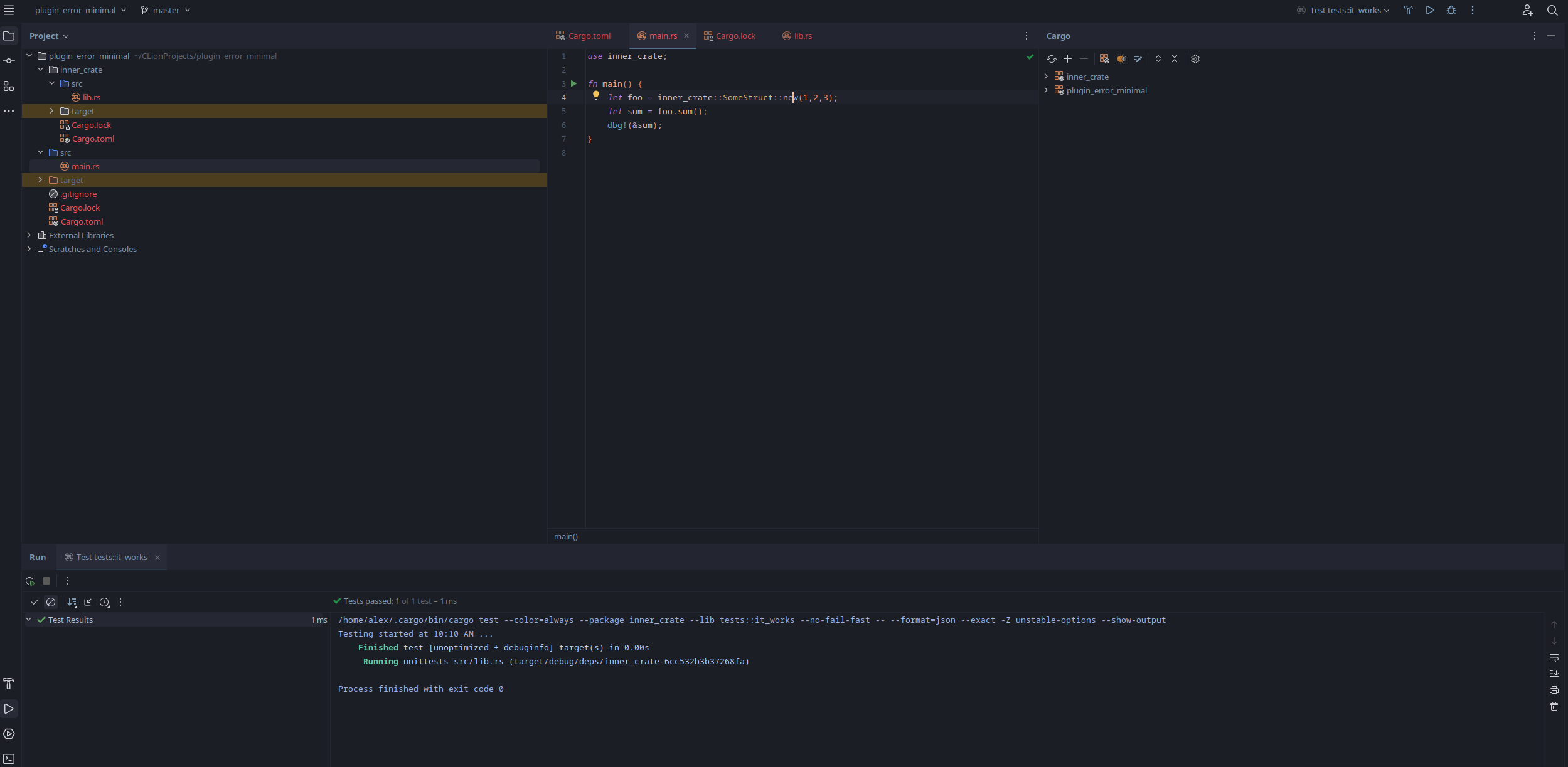 Cannot Get Impl Methods And Tests For Dependant Local Cates At The Same Time In Executable Crate
