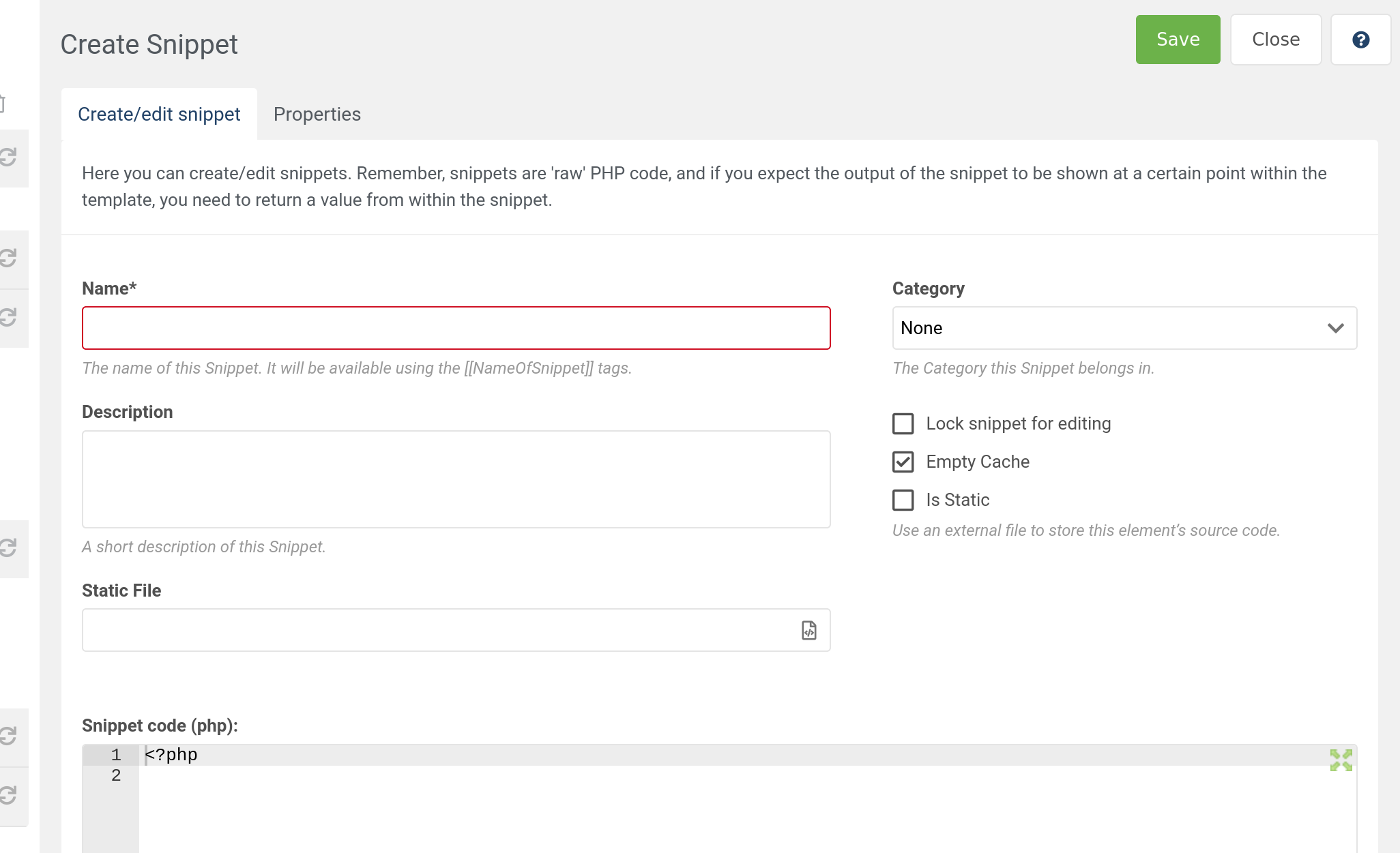 3x Static File Field Showing By Default When Creating An Element · Issue 16096 · Modxcms