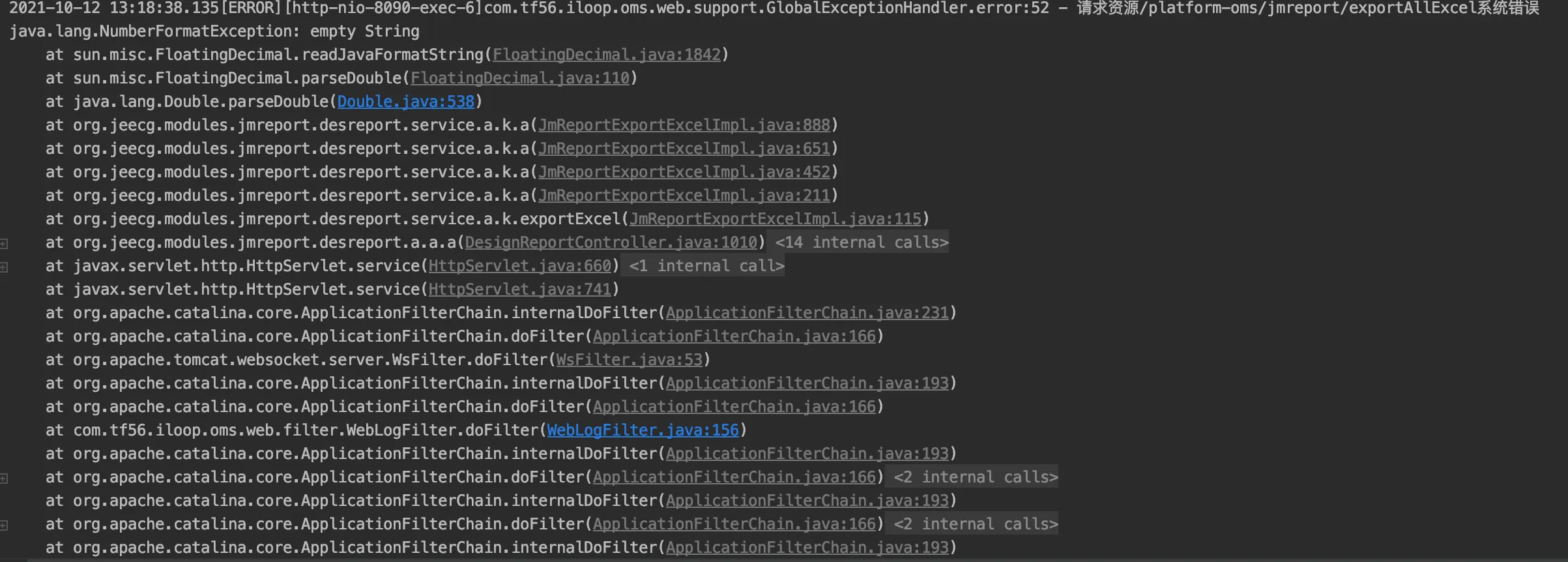 导出excel，数据为空时报错 · Issue #587 · jeecgboot/JimuReport · GitHub