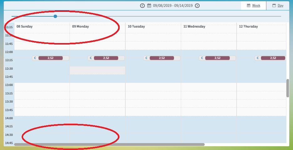 Table days headers does not update when scrolling horizontally on weekly display · Issue #1087 ...