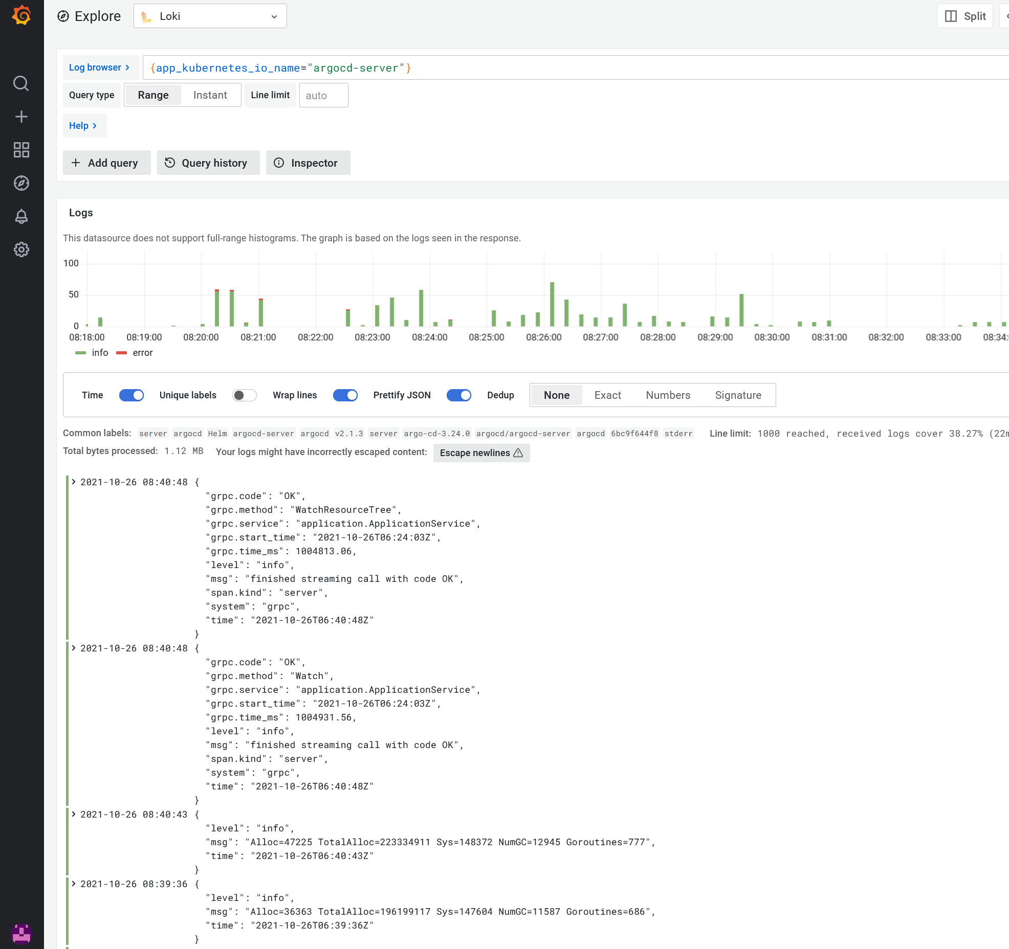 Add JSON prettify to log viewer · Issue #7550 · argoproj/argo-cd · GitHub
