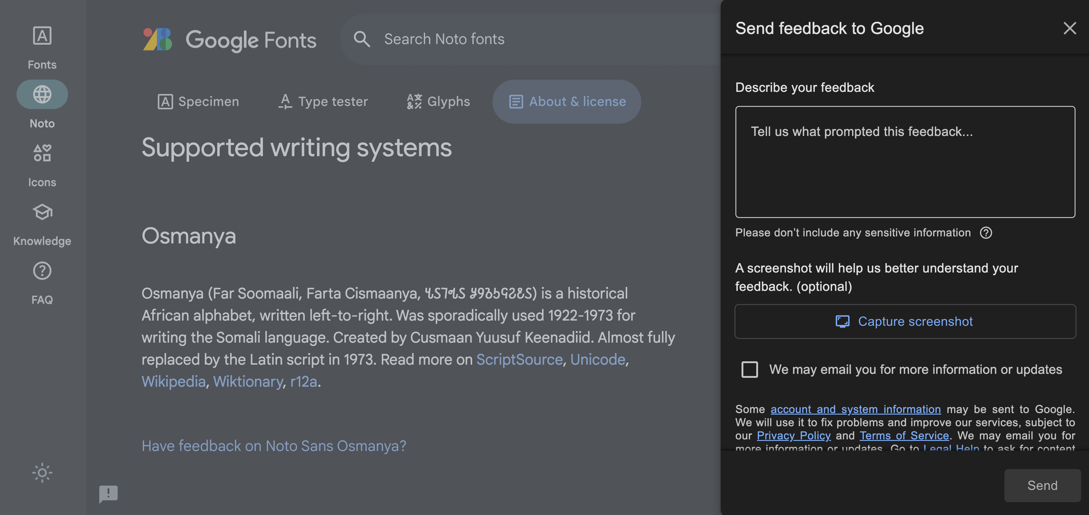 Inclusion of feedback mechanism section · Issue #6903 · google/fonts · GitHub
